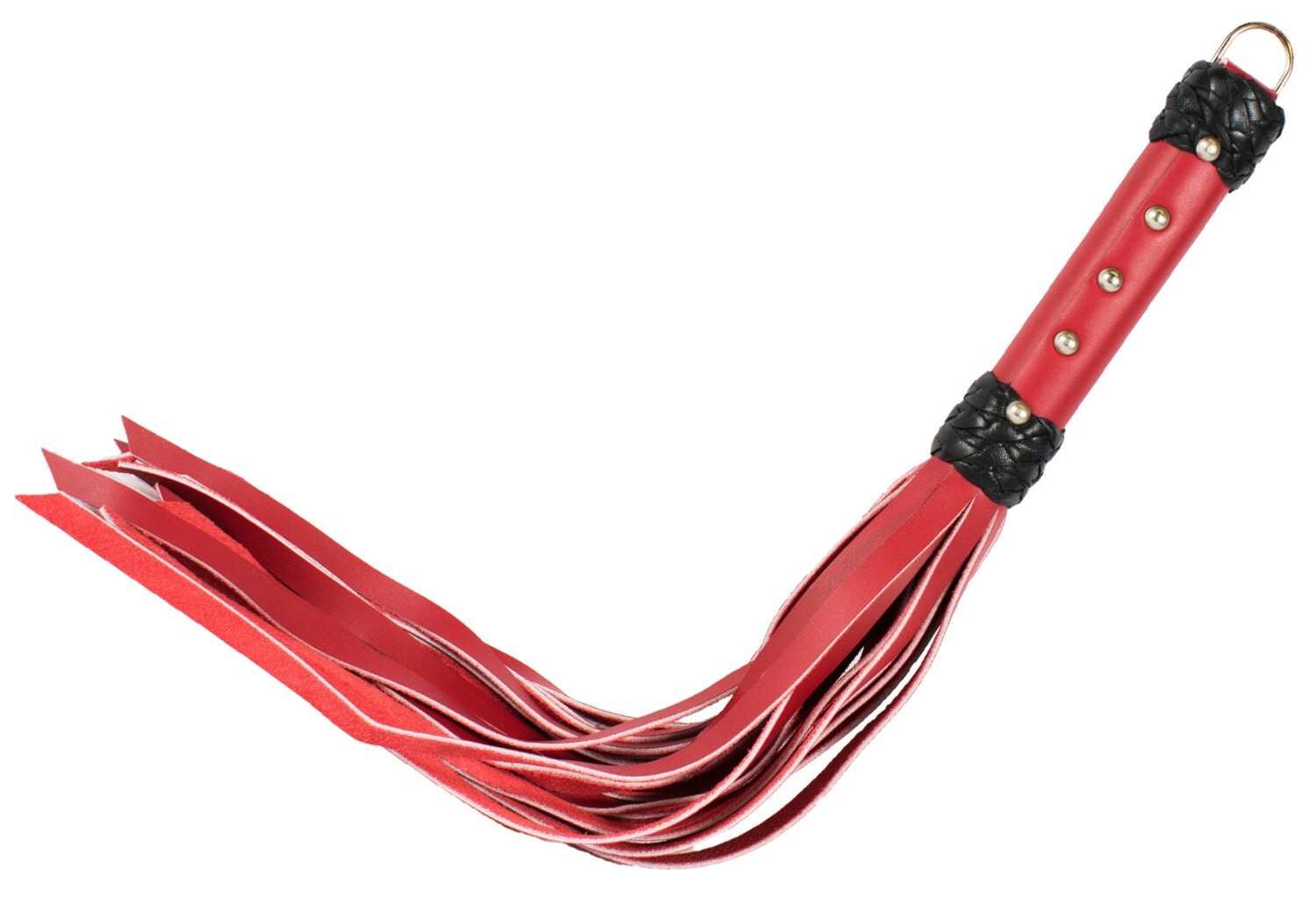 Bondage Whip Red Leather 20 For BDSM Flogging and