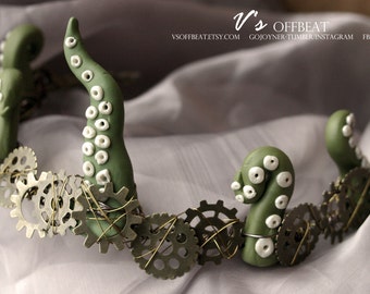 steampunk wedding, pirate wedding, mermaid crown, Octopus tiara, gear ...