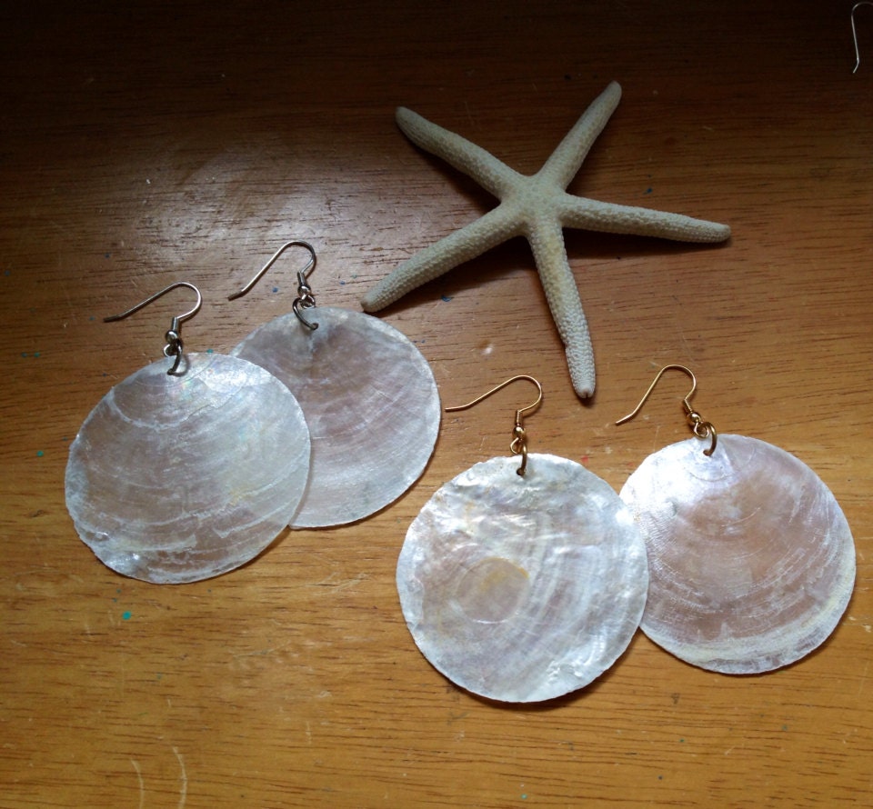 Simple capiz shell earrings