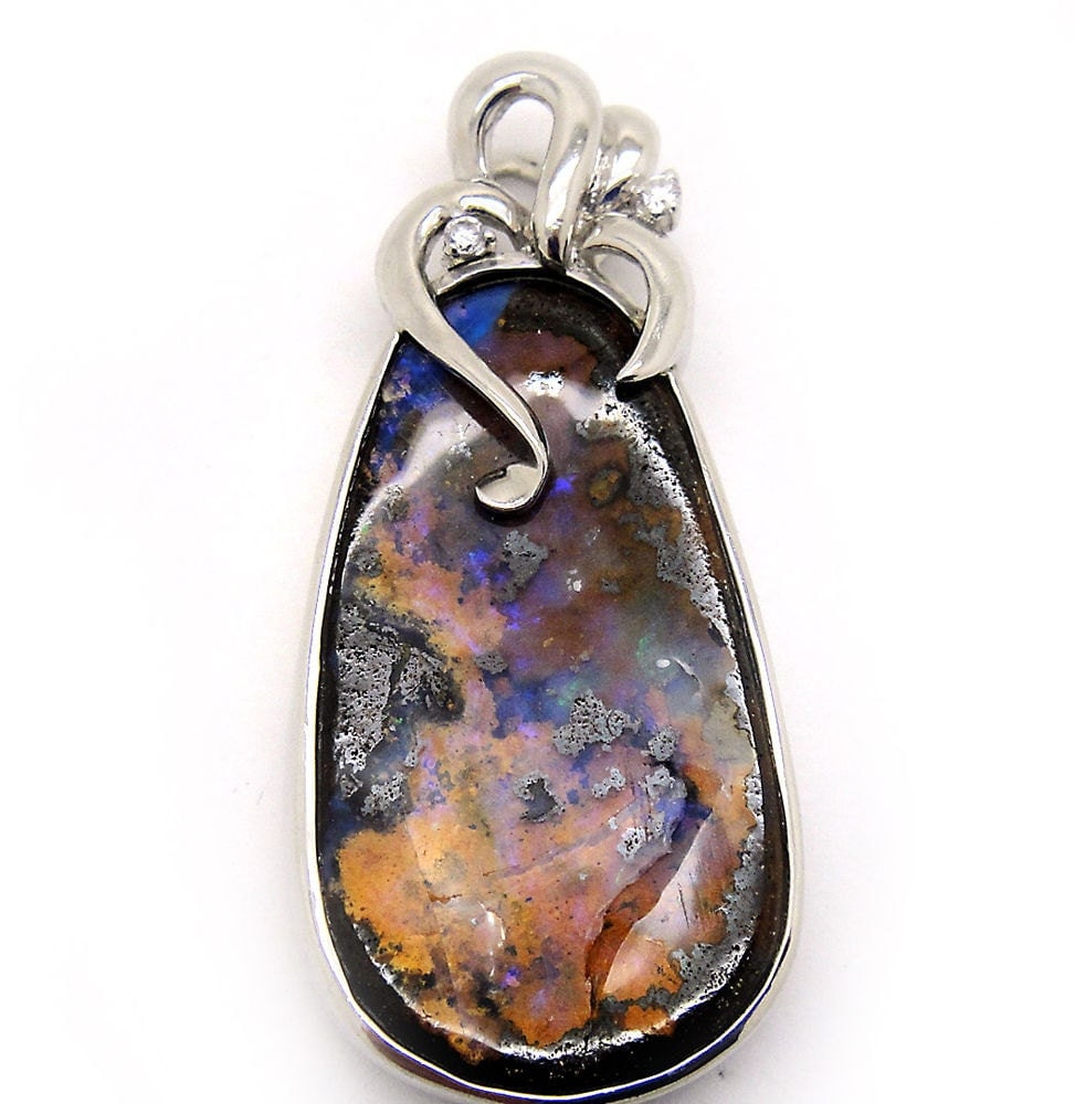 Unique Jewelry 925 Sterling Silver Pendant Opal Pendant