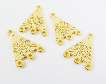 4 Triangle Multi Three Strand Link Connector Matte Silver