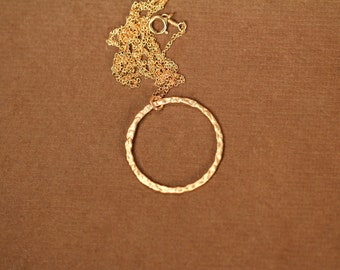 Gold circle necklace - gold hoop necklace - simple - everyday ...