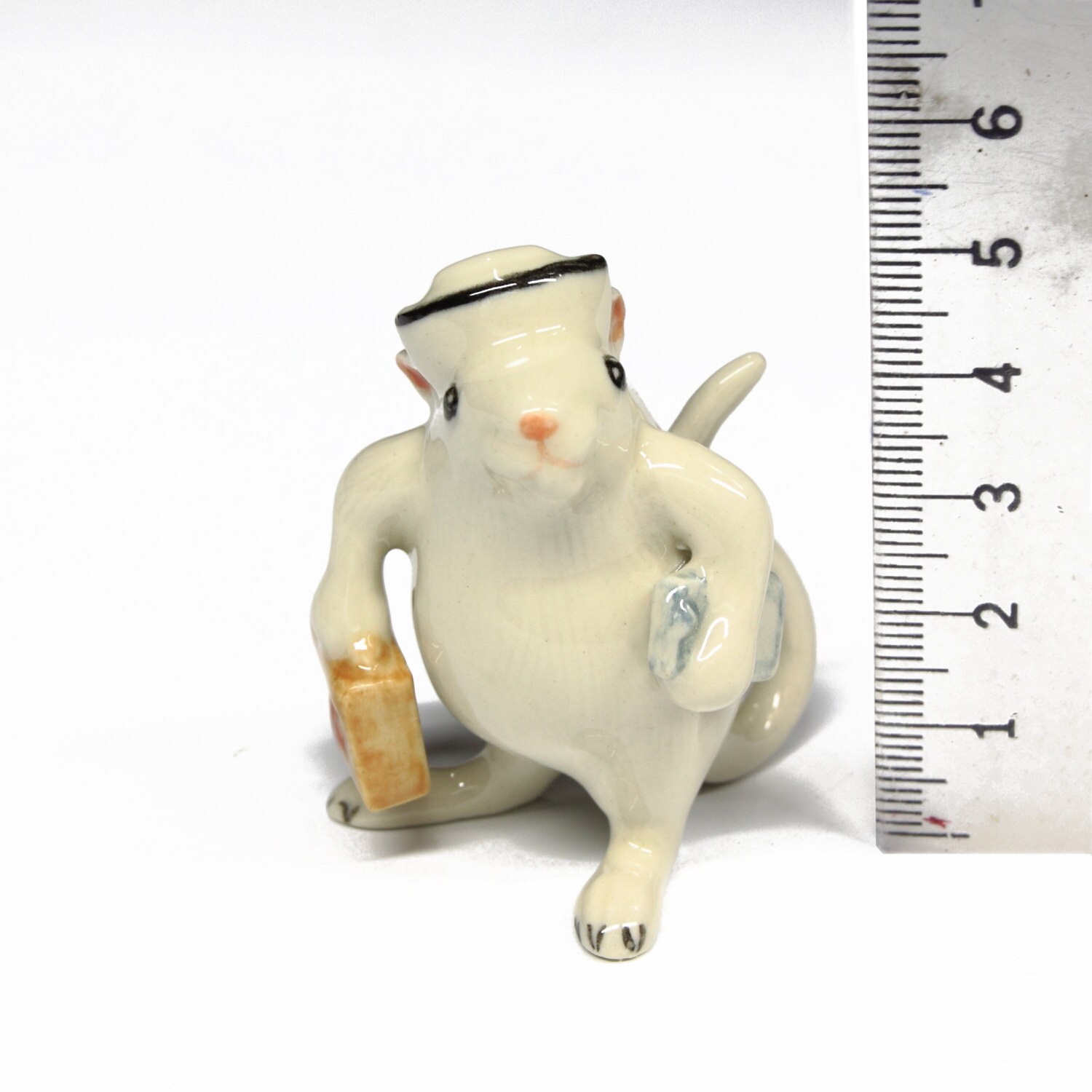 Animals Ceramic Nurse Rat or Mouse Figurine Hand by FocusLampang