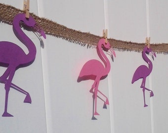 Flamingo decor, garland, party decorations, pink flamingo, burlap ...