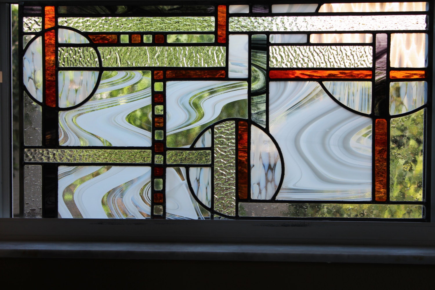 Stained Glass Abstract Artwindow Panel By Stainedglasslove On Etsy
