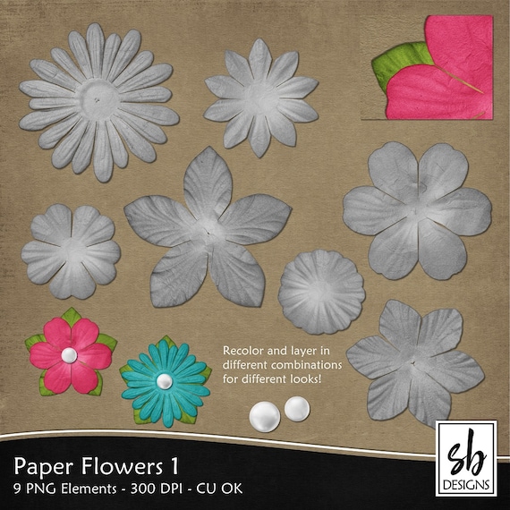Digital Flowers Flower Clip Art Digital by SBdigitalDesigns