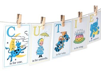 Cute Kawaii ABC alphabet Flash Cards Printable PDF by typewink