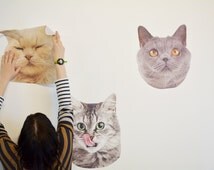 Unique cat wall decals related items | Etsy