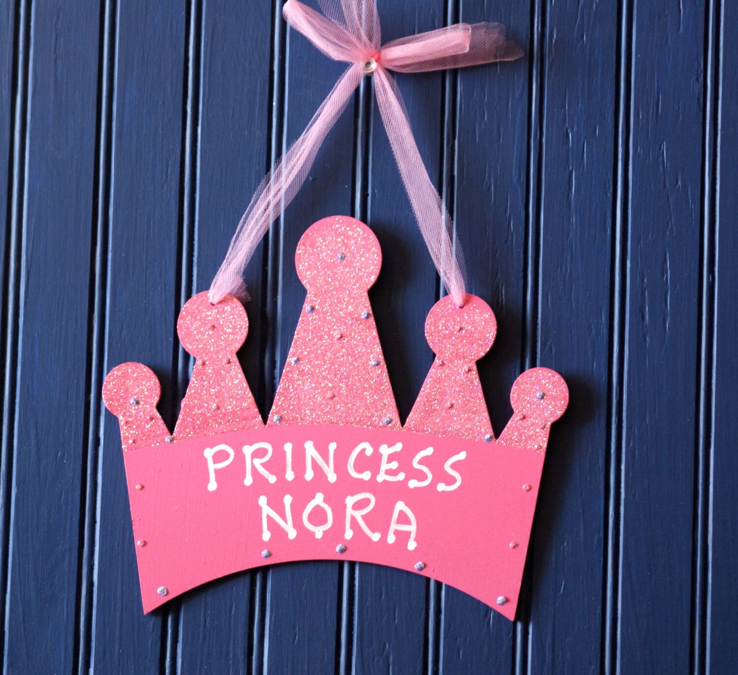 Princess Crown Door Sign Personalized WoodCutout Design Hand