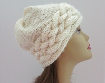 Knitting Pattern Hat Braid Bonnet by WomanOnTheWater on Etsy