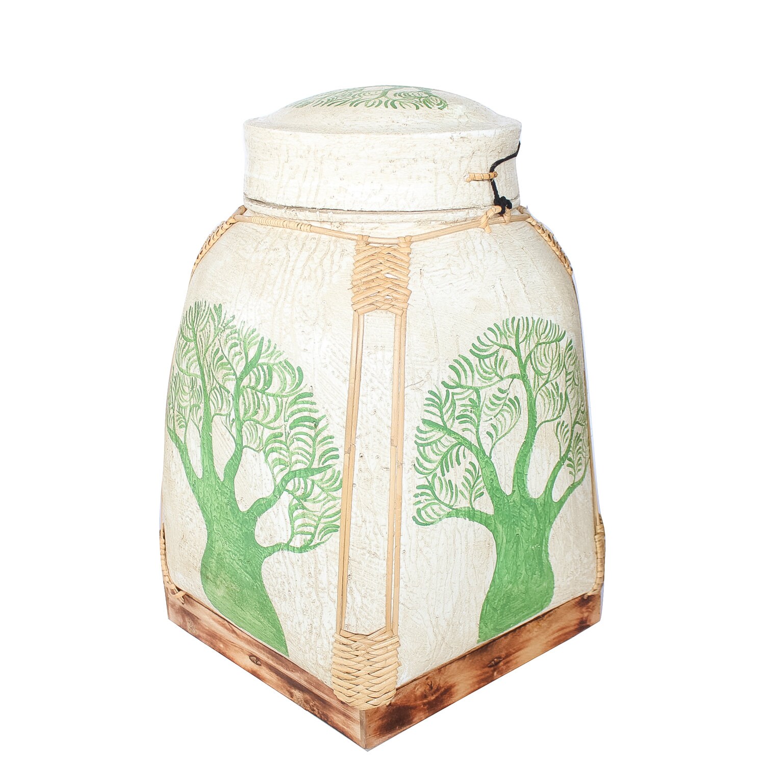 Decorative Thai Rice Storage Box. Handmade And Hand-Painted Traditional ...