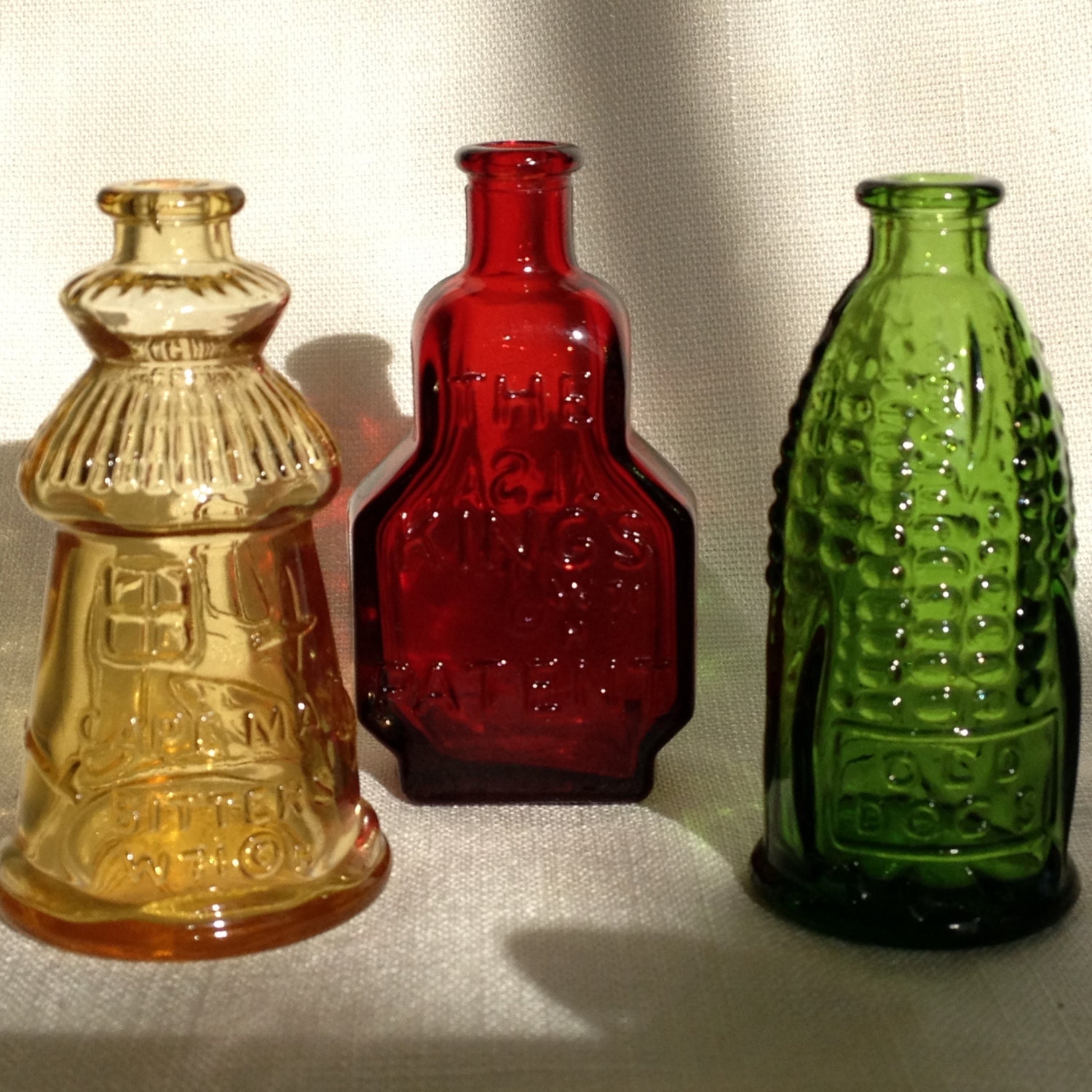 Vintage Set of 3 Wheaton Miniature Bottles