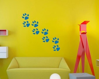 Housewares Footprints Dog Steps Animals Home Wall Vinyl Decal Sticker ...