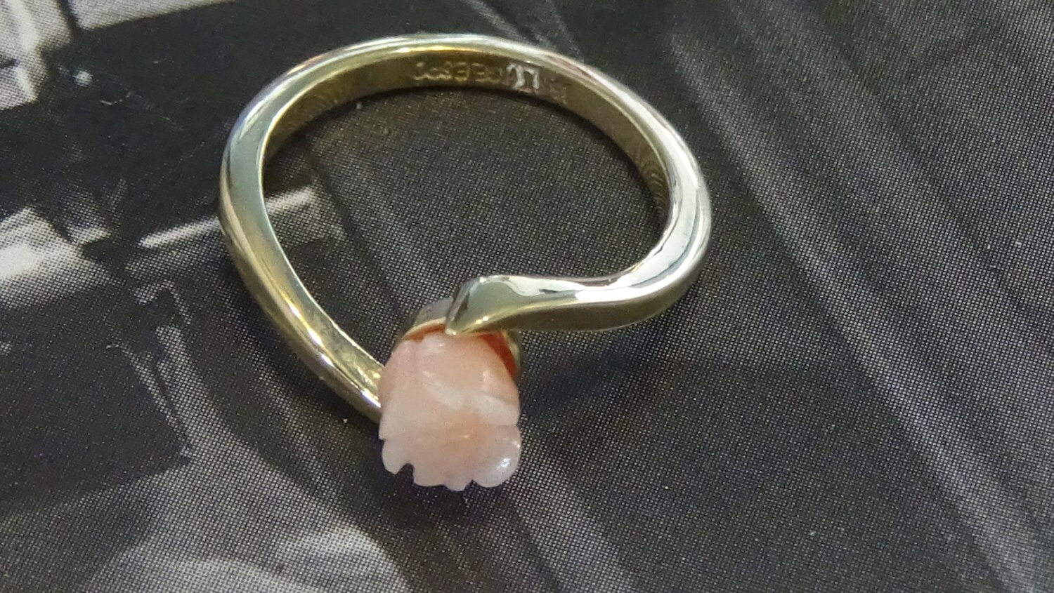 Vintage Rose Ring 18KT HGE ESPO, Pink Rose Ring, Heavy Gold ...