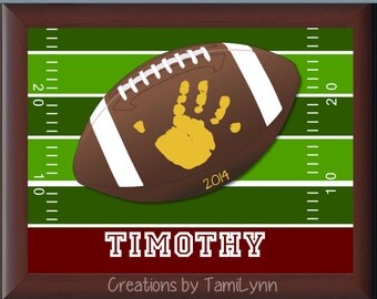 Popular items for football handprint on Etsy