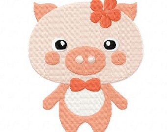 Pig embroidery | Etsy