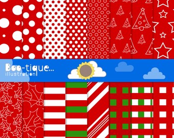 Items similar to Printable Christmas Digital Scrapbook Paper for Cards ...