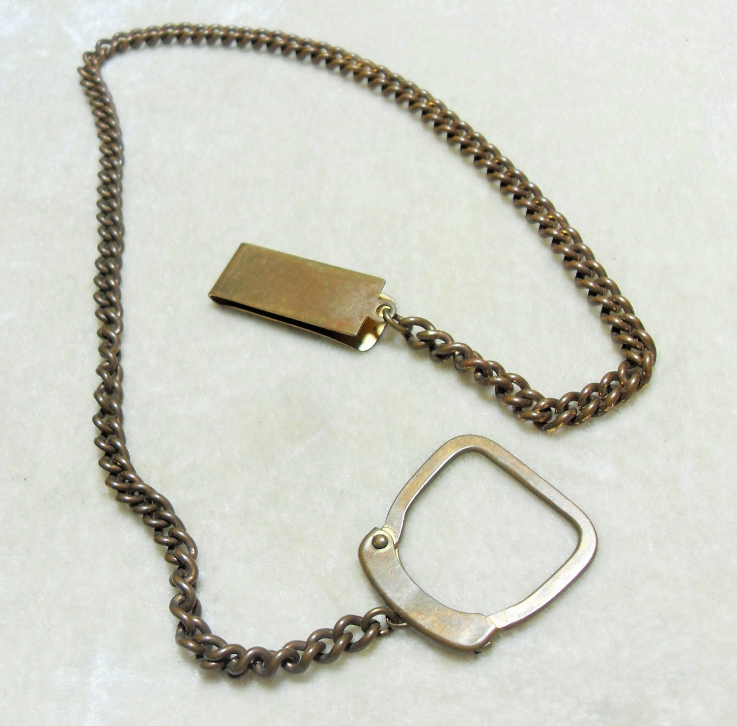 Vintage Brass FOB style chain, gorgeous, 18″ long, Art Deco chain, Art ...