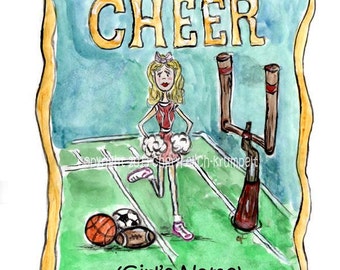 Custom Personalized Cheerleader Jockette Sneakers-Sporty Girl Art Print ...