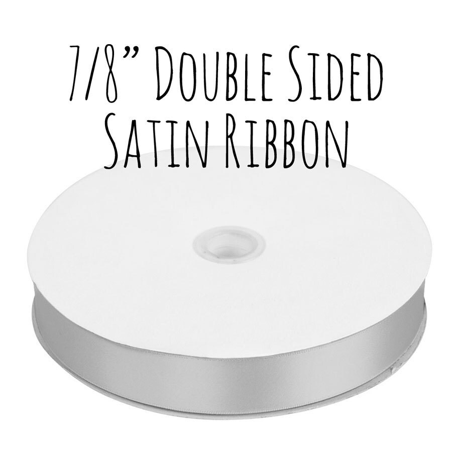 Silver Ribbon Satin Ribbon 7/8 Ribbon Grosgrain by AnnaSeeSupplies