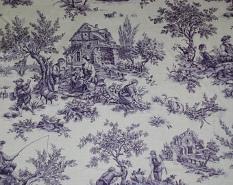 Rare Purple Toile Fabric