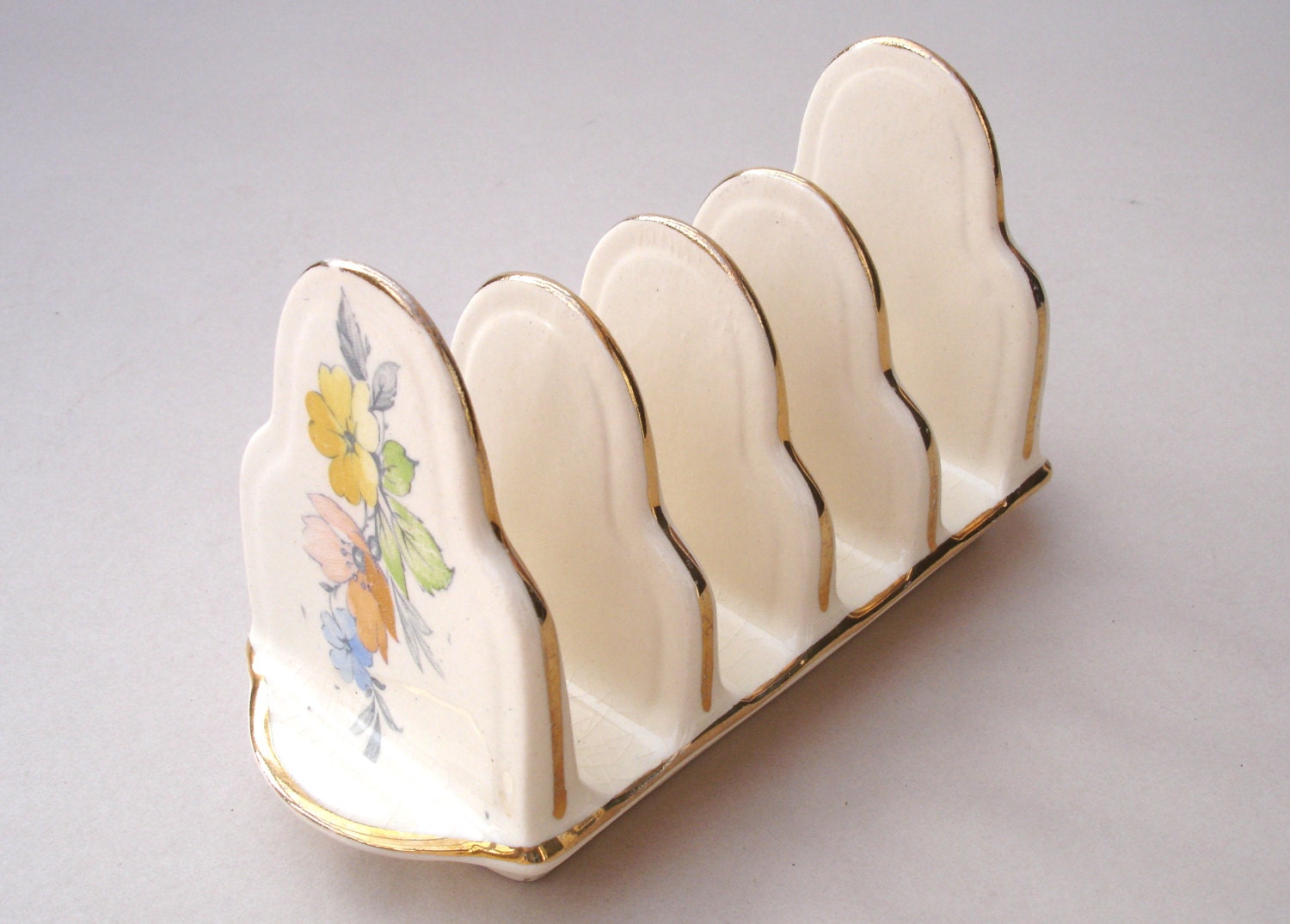 1950s Arthur Wood Cream Toast Rack Vintage Toast Rack Floral Vintage ...