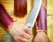 Items similar to Leather Skinned Muscles Bloody Gore Armor Bracers ...