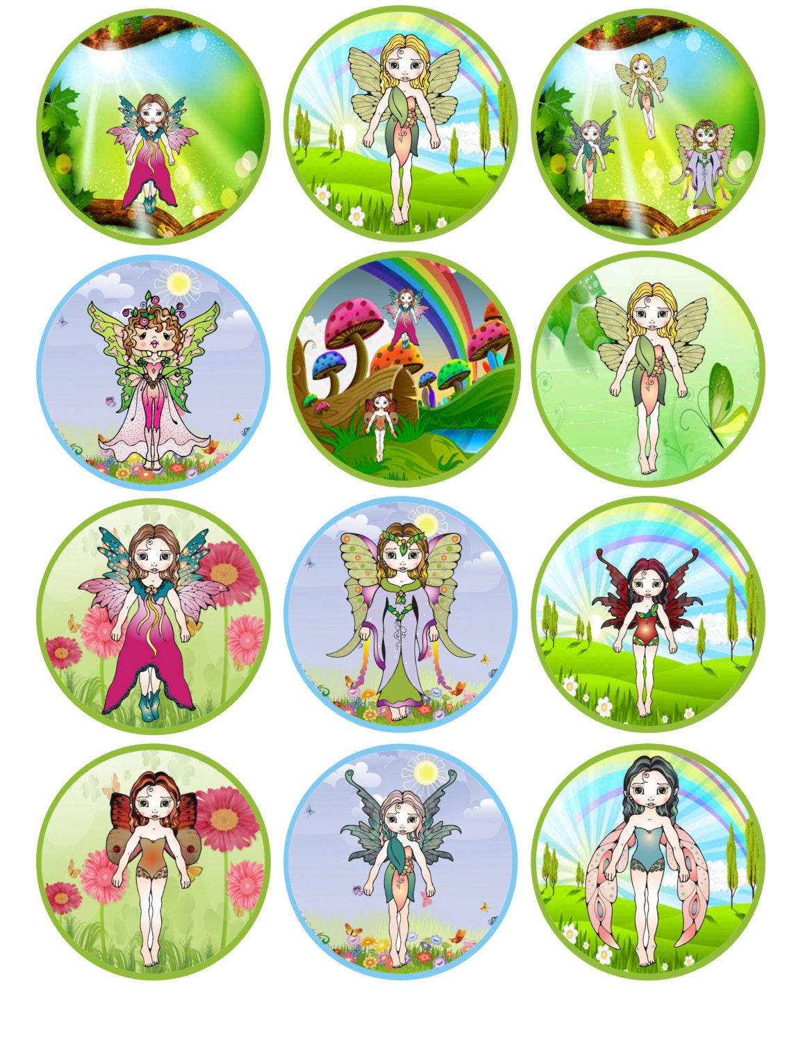 Fairy Cupcake Toppers Printable Instant Download Party Supply