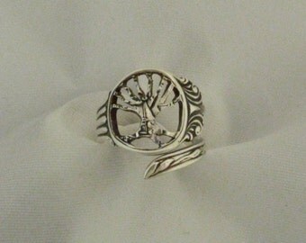 Handmade Sterling Silver Tree Ring Spoon Ring