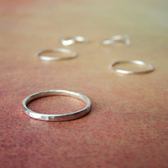 Skinny Ring Minimal Silver Ring Sterling Silver by RococoRiche