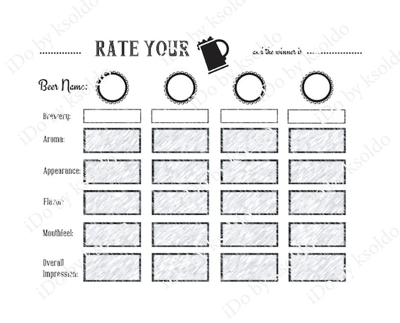 Beer Tasting Notes Template
