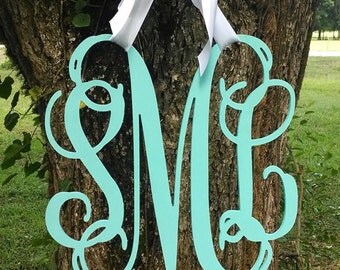 14",16", 18", 20", 22", 24", 26" Vine Monogram Wood Letters Painted ...