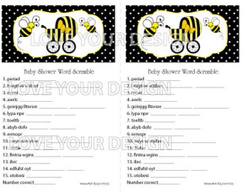 Bee word scramble | Etsy