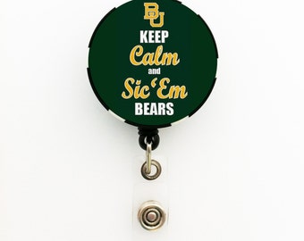 Baylor Bears Badge Reel Poker Chip Retractable ID Name Badge, Keychain ...