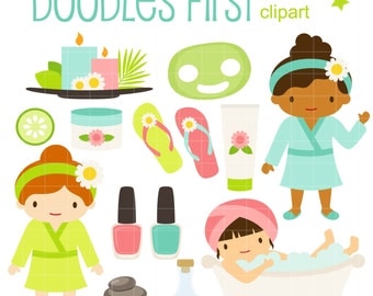 Spa day clipart | Etsy