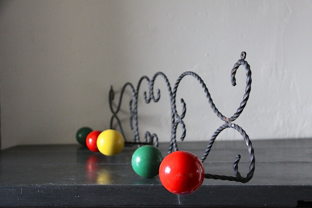 LARGE Mid Century Atomic Coat Hook Hat Rack 5 Pegs Retro Sputnik ...