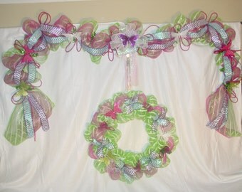 Deco Mesh Spring/Easter Garland/13' Garland Length/Whimsical Garland ...