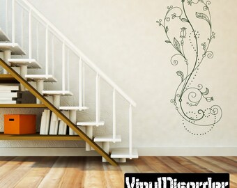 Floral Vine Wall Decal Wall Fabric Vinyl Decal by VinylDisorder