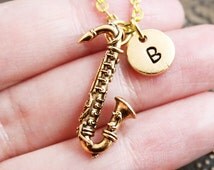 Unique saxophone necklace related items | Etsy