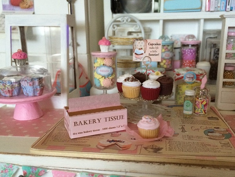 BAKERY TISSUE Wax Paper CHOOSE 1/12 or 1:6 by BakingInMiniature