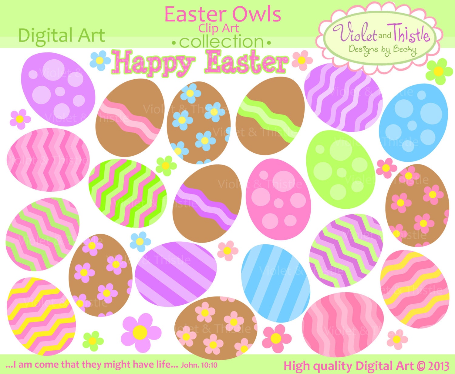 Easter Egg Clip Art Clipart Instant Digital by VioletandThistle