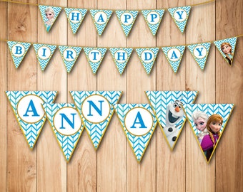 Banderin frozen | Etsy