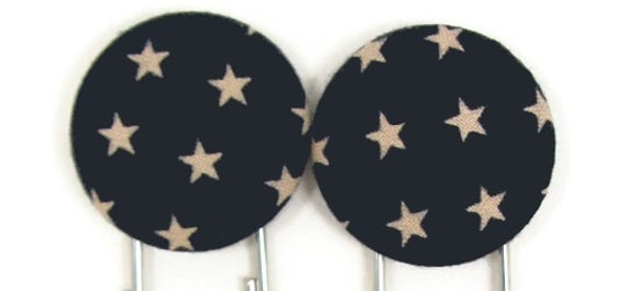 Set of 2 Jumbo Paperclips in Navy & Stars