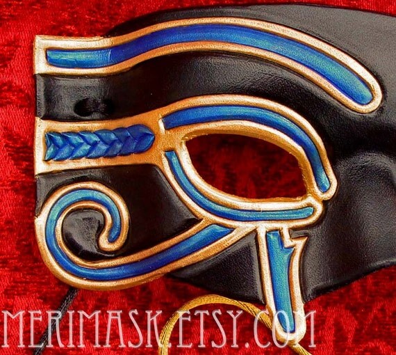 Egyptian Ra Mask 1 ...handmade leather mask costume masquerade