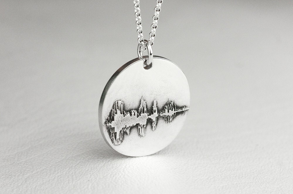 Sound Wave Necklace Soundwave Circle Sterling Silver