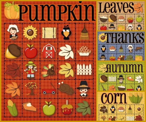 30 Thanksgiving Bingo Cards INSTANT DOWNLOAD by TimeSavors