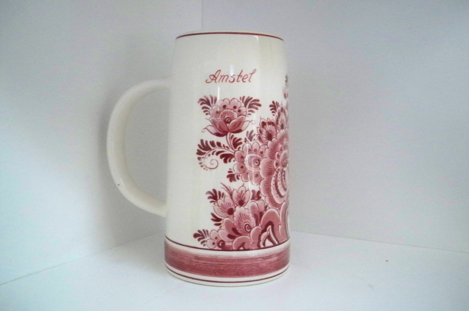 Vintage Serving Delft Red Amstel Tankard Mug Collectible Holland ...