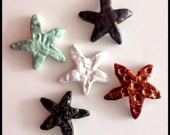 3 Starfish Tiles White by ShanCStudio on Etsy