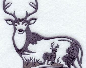 AUTUMN MOOSE LARGE Machine Embroidery Quilt by AzEmbroideryBarn