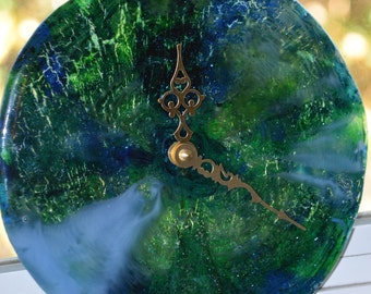 Glass wall clock | Etsy